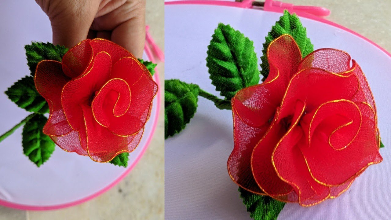 Very Easy & Beautiful Rose flower making | How to make rose flower ...