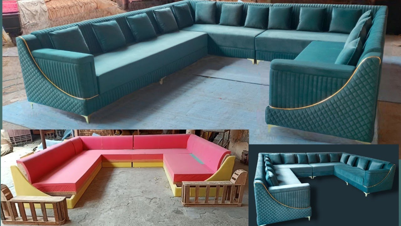 How to make U shape sofa set making with complete detail - YouTube