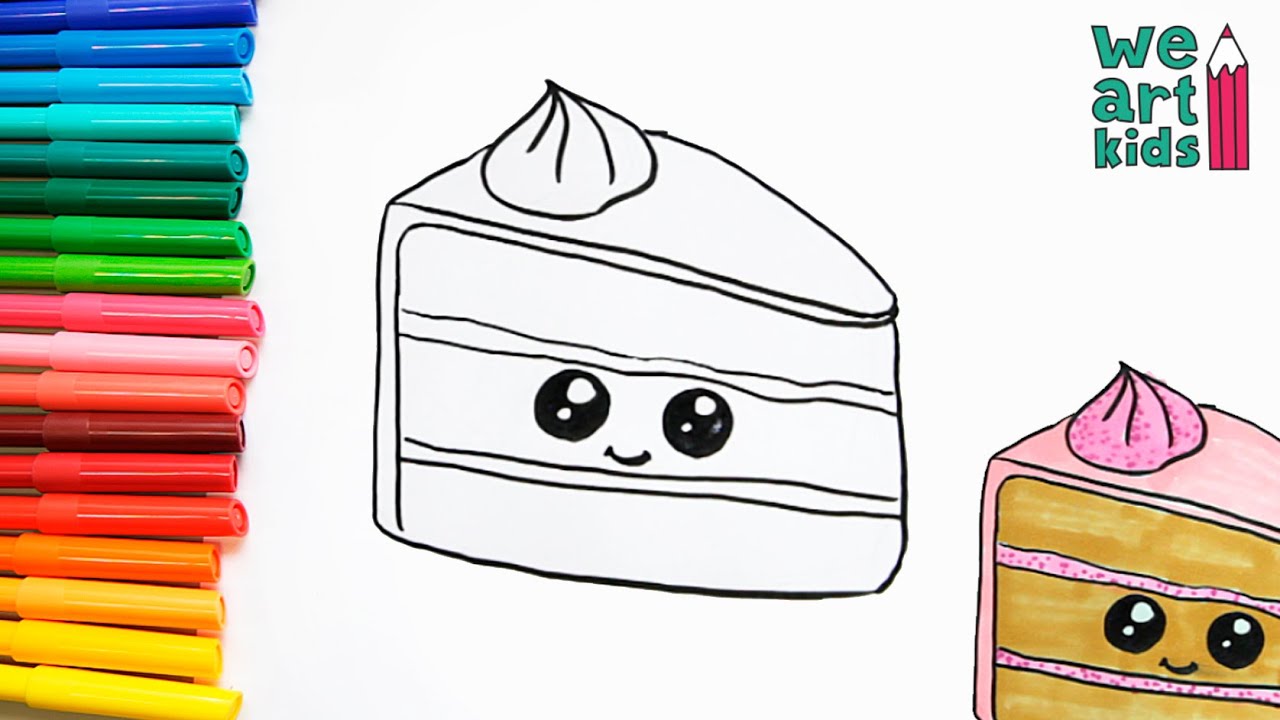How to draw a cute and delicious cake? - YouTube