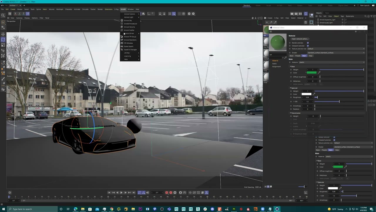 Maxon Cinema 4D || Object integration (shadow matte) on Photo + Dome ...