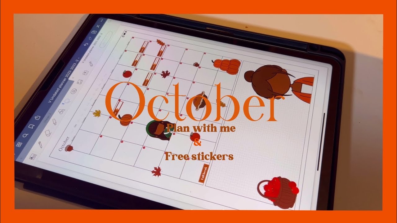 OCTOBER Digital Plan with me// Goodnotes 5// Free planner & Stickers ...