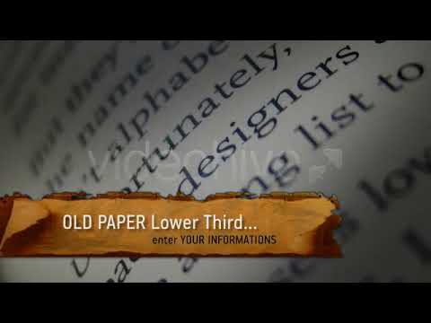 old paper lower third | Motion Graphics - Envato elements - YouTube