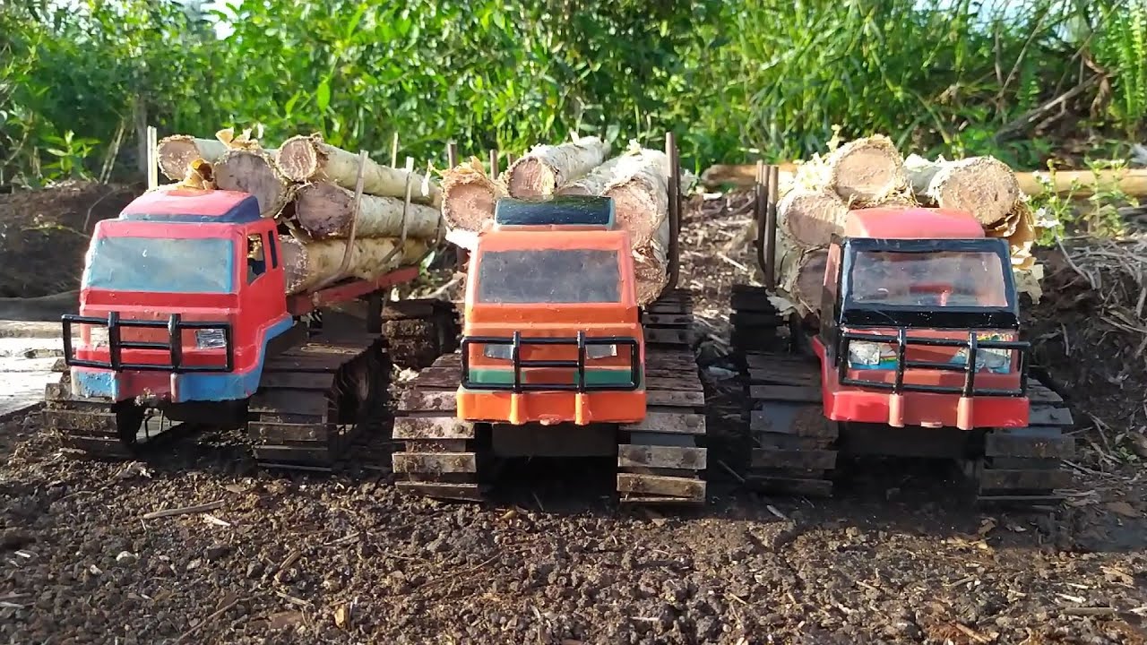TRUK TRONTON MENGANGKUT BATANG POHON GALAM - YouTube
