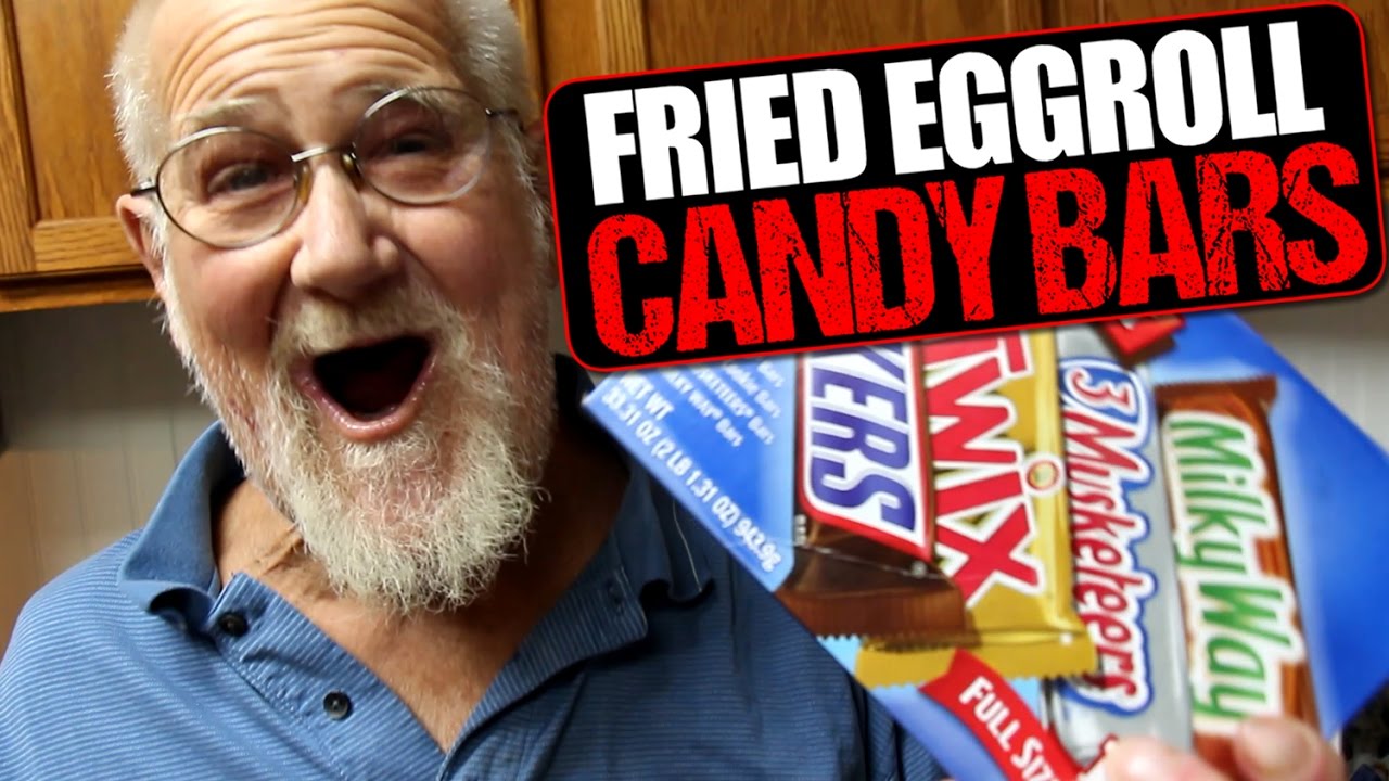 ANGRY GRANDPA'S FRIED CANDY BAR EGG ROLLS!!! - YouTube