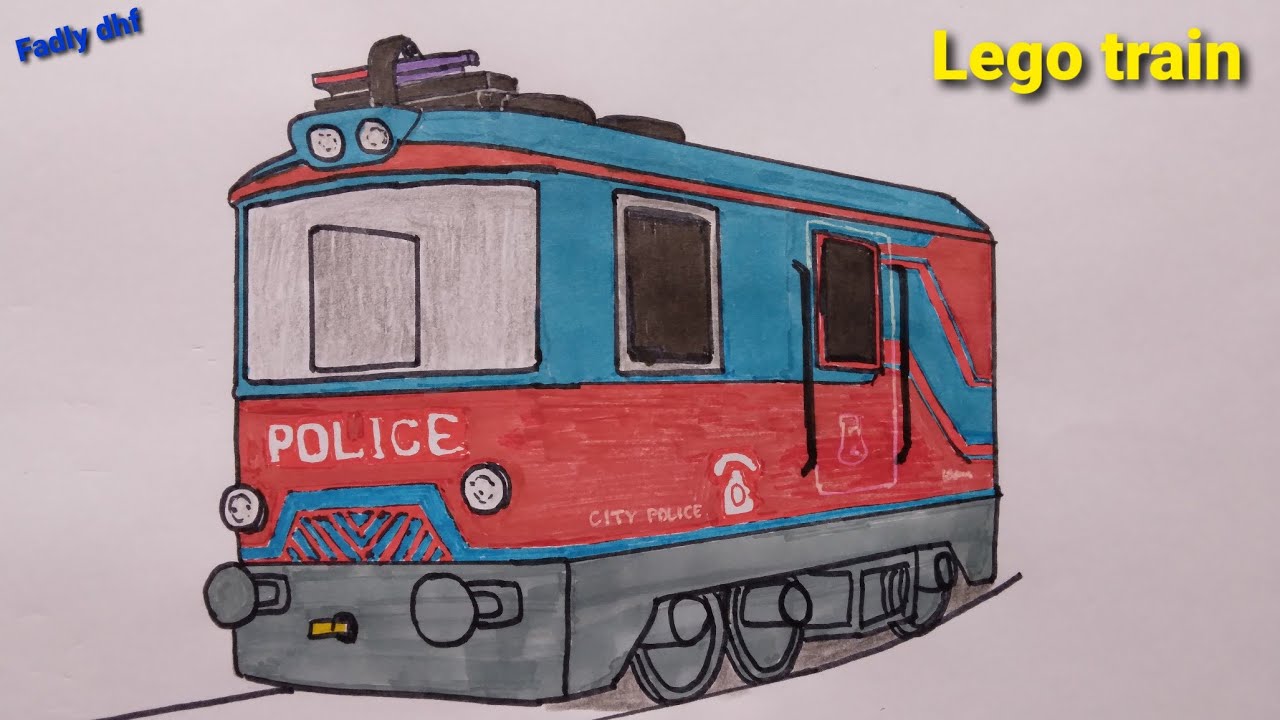 Drawing Lego City Cartoon Train Locomotive - YouTube