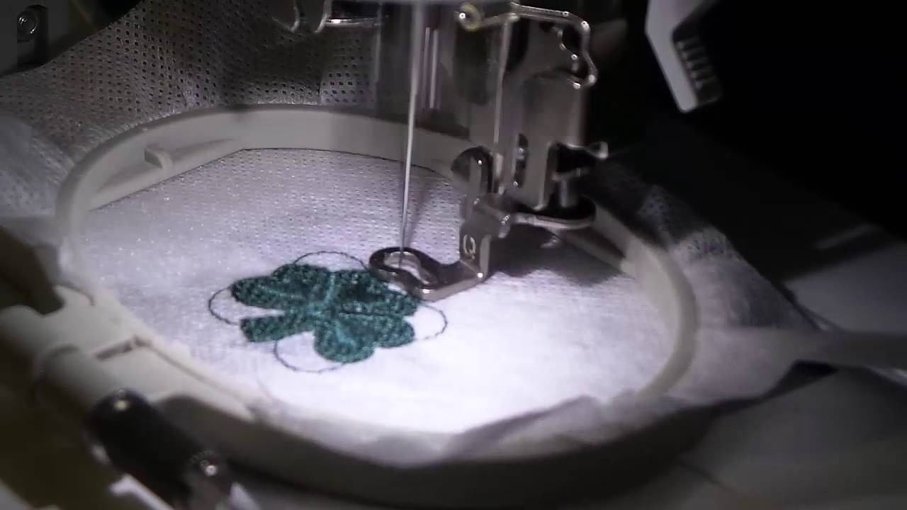 Machine Embroidery FSL Shamrock Charm Small Hoop - YouTube