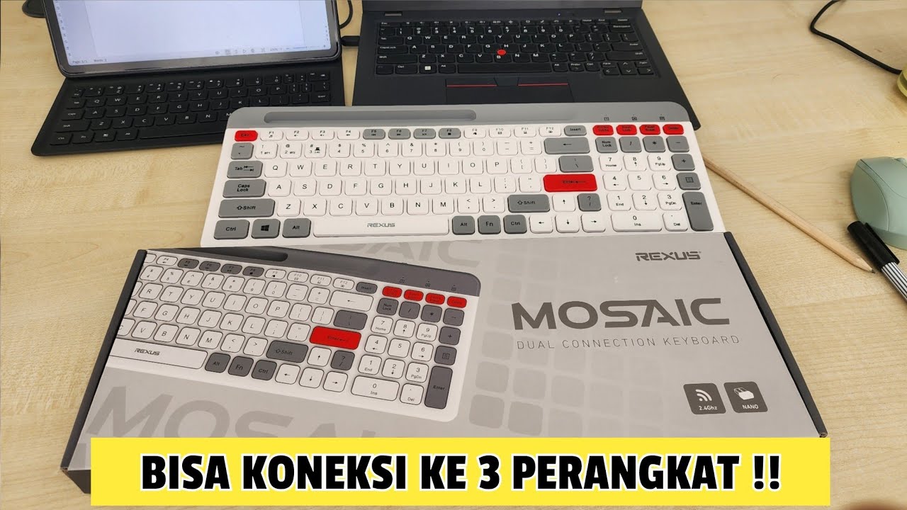 Review Keyboard REXUS MOSAIC Dual Connection Keyboard - YouTube