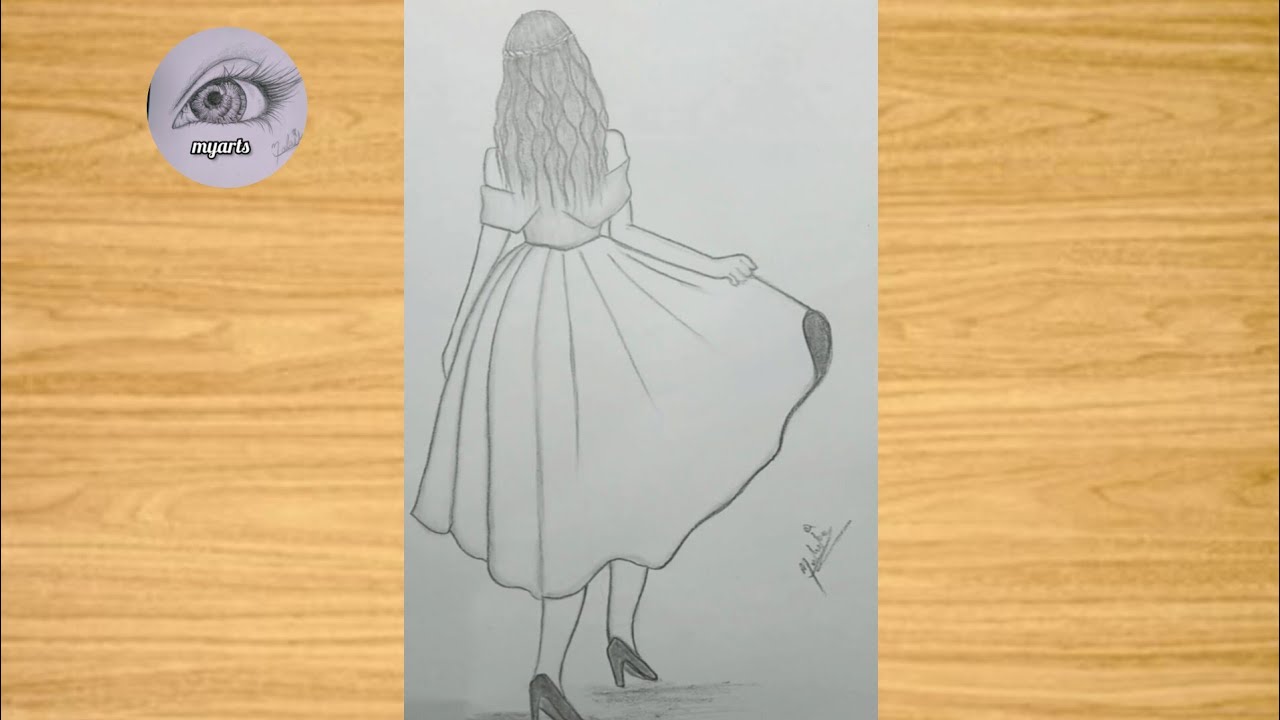 How to draw a girl back sketch | girl drawing | drawing tutorial | girl ...