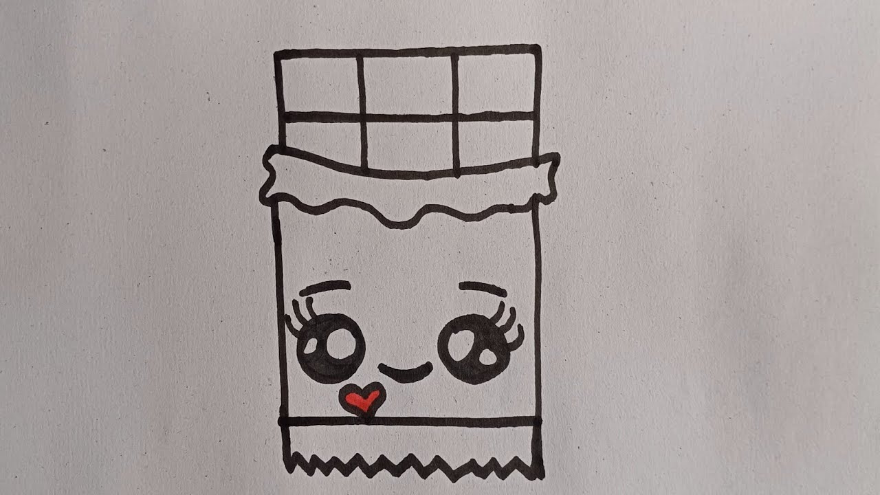 How to Draw Easy Kit Kat Chocolate Step by Step - YouTube