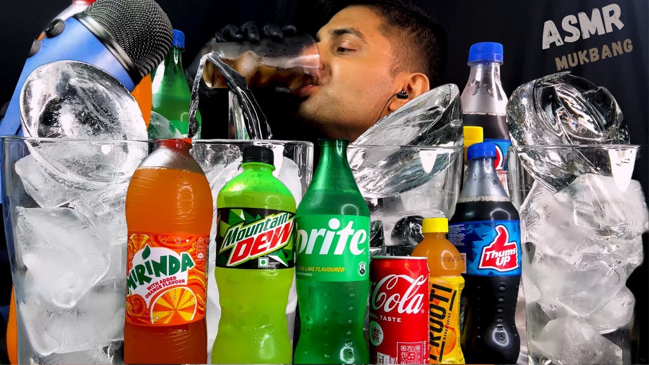 ASMR DRINKING GULPING SOUND MUKBANG COLD DRINK COCA COLA,SPRITE ...