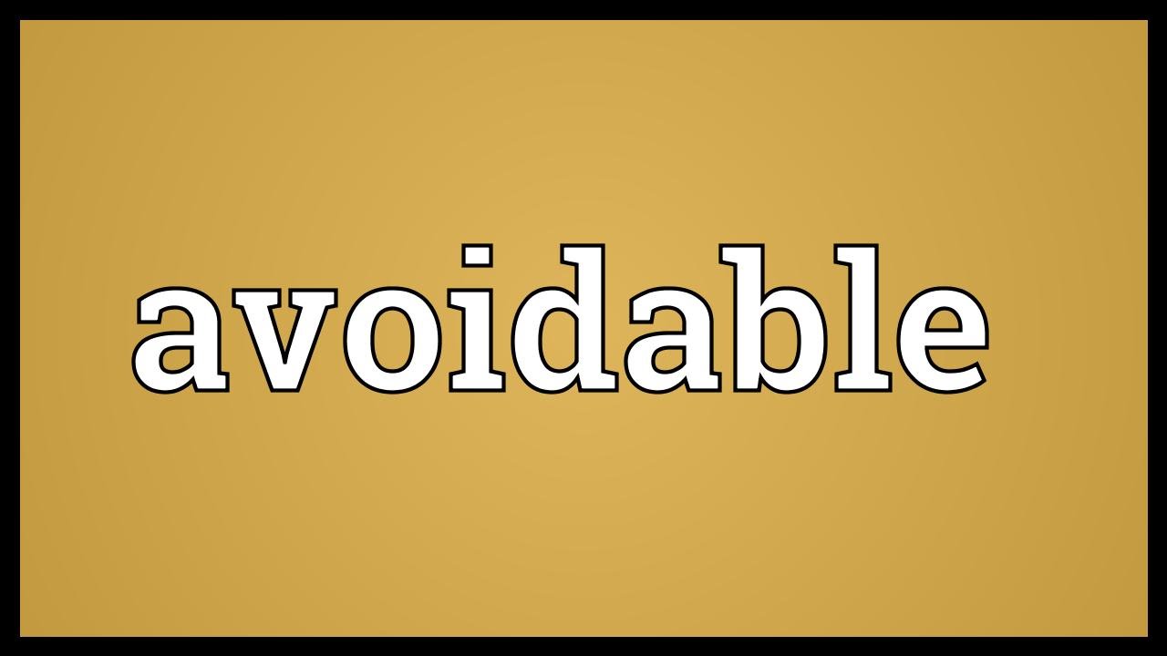 Avoidable Meaning - YouTube