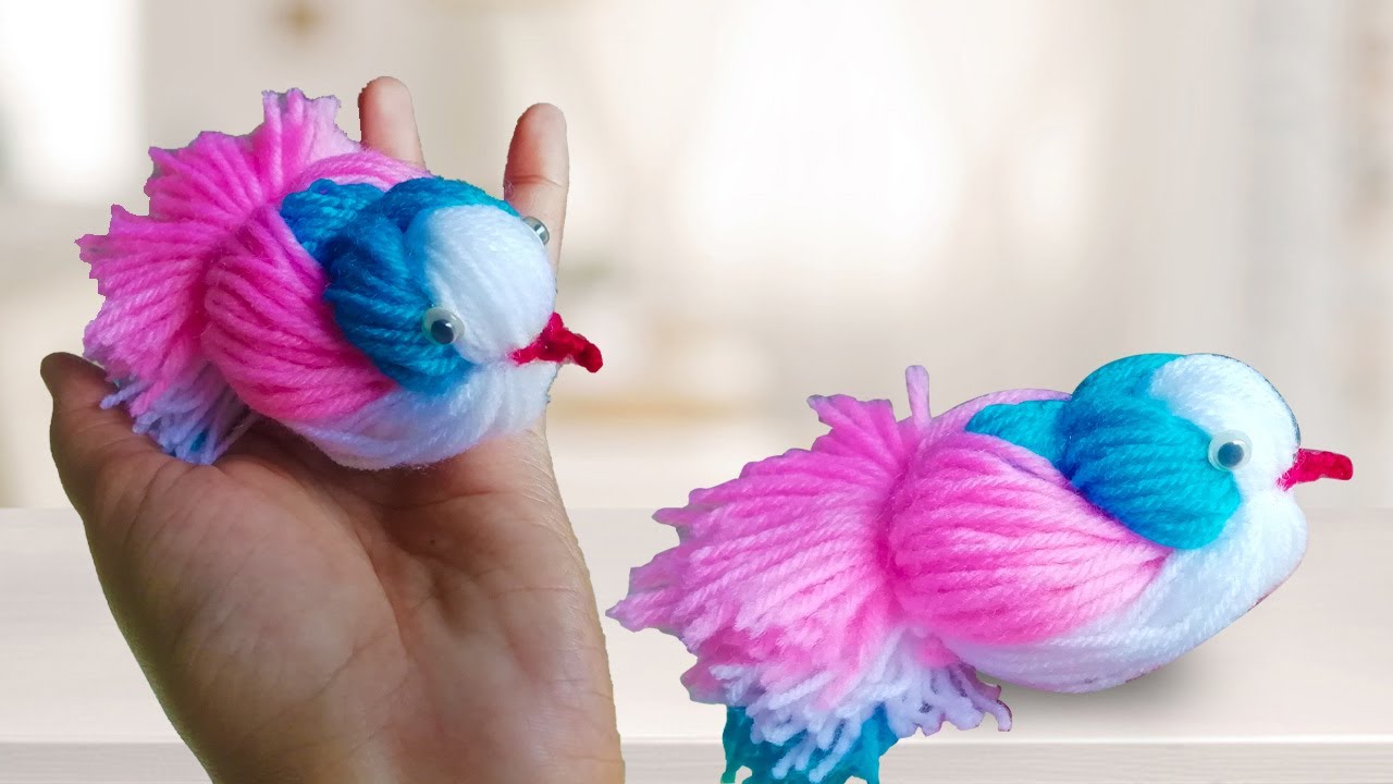How to Make Wool Bird - Waste Material Craft ideas - YouTube