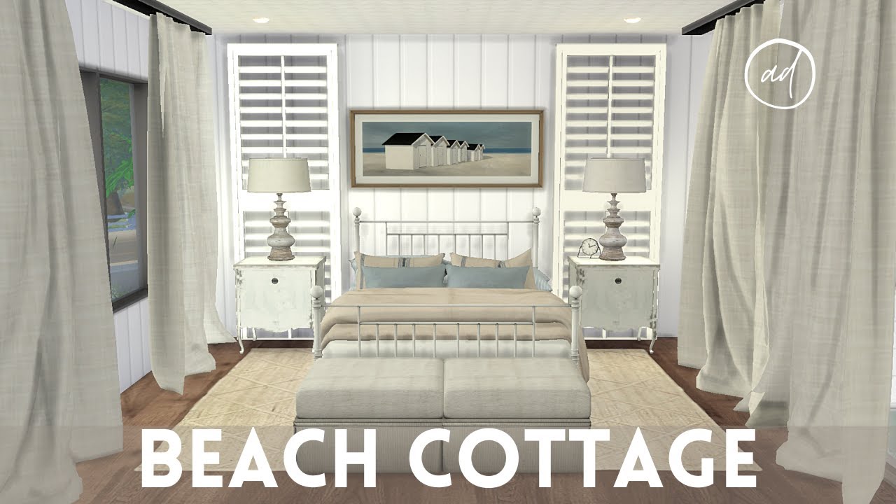 BEACH COTTAGE || Sims 4 || CC SPEED BUILD + CC List - YouTube