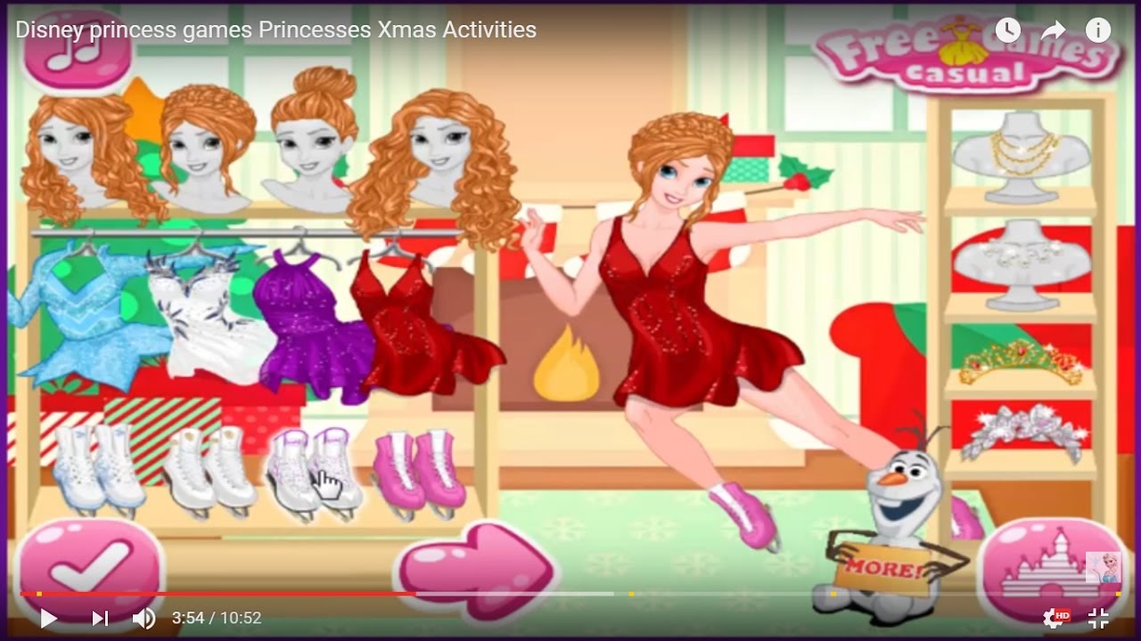 Disney princess games Princesses Xmas Activities - YouTube