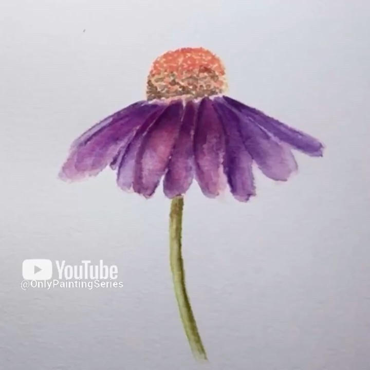 Coneflower Painting Time Lapse #watercolor - YouTube