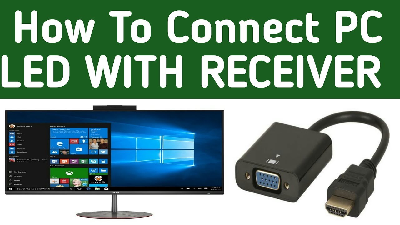How to Connect Dish Receiver With Computer Pc Led Screen - YouTube