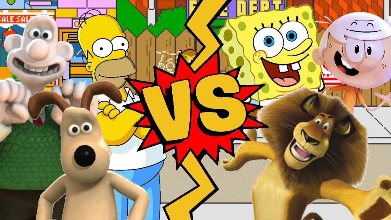 M.U.G.E.N Battles | Homer Simpson/Wallace/Gromit vs Alex the Lion ...