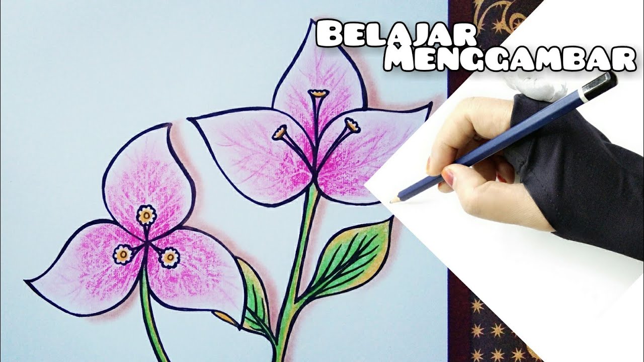 Cara Menggambar Bunga Bougenville | Belajar Menggambar Untuk Anak-anak ...