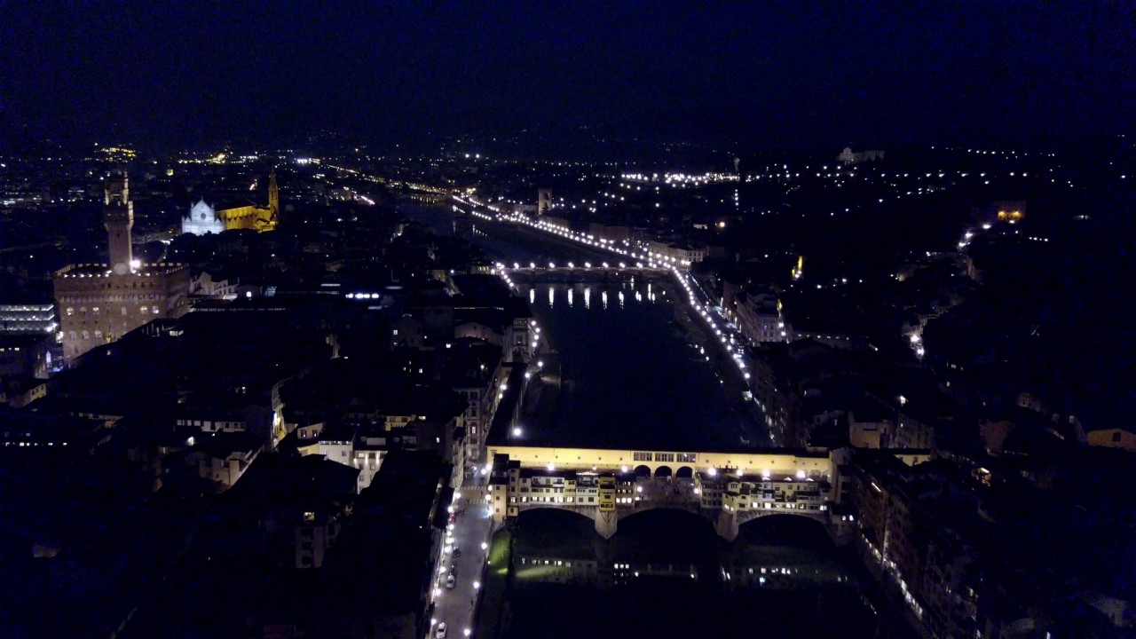 Drone video of Florence Italy at night - YouTube