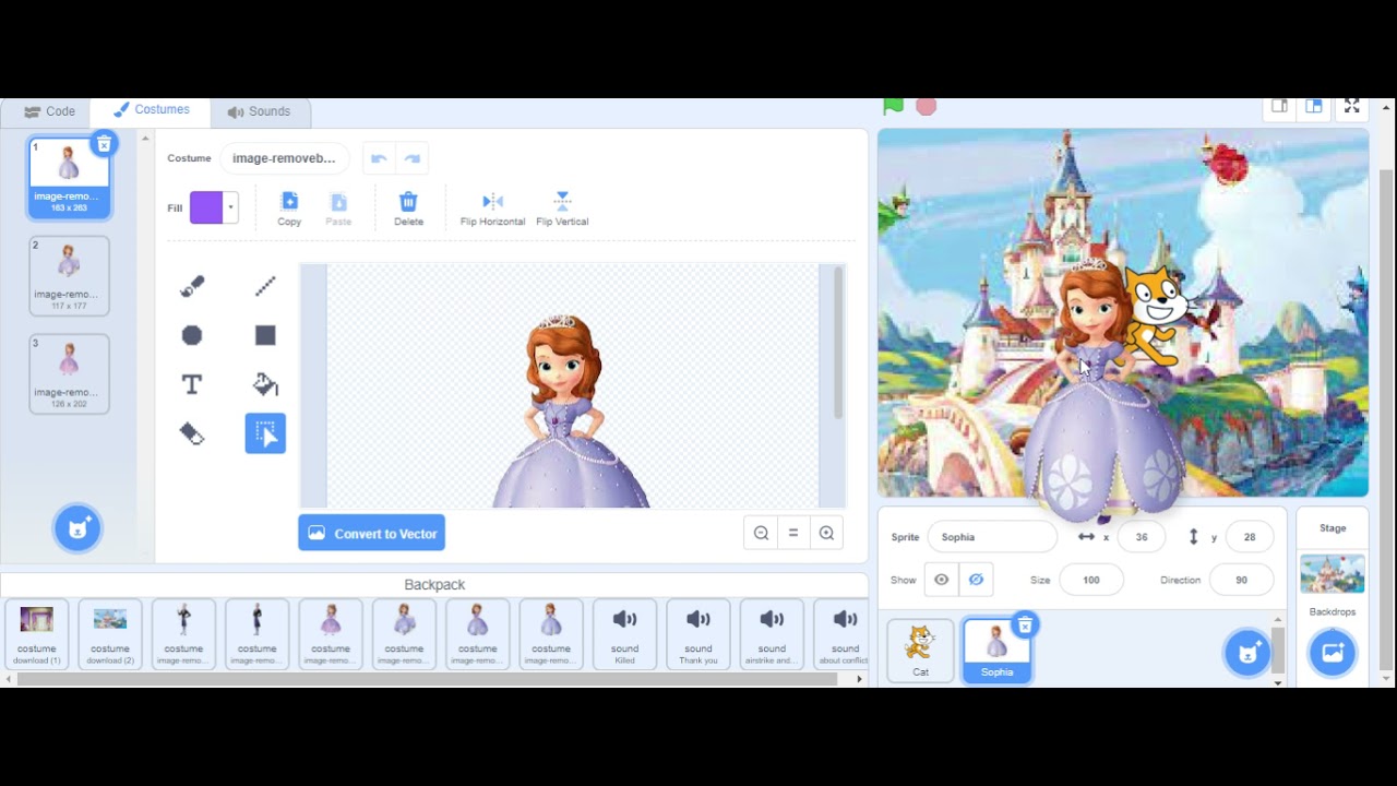 Create Sophia-The First Princess Story In Scratch | Priyal's Coding ...