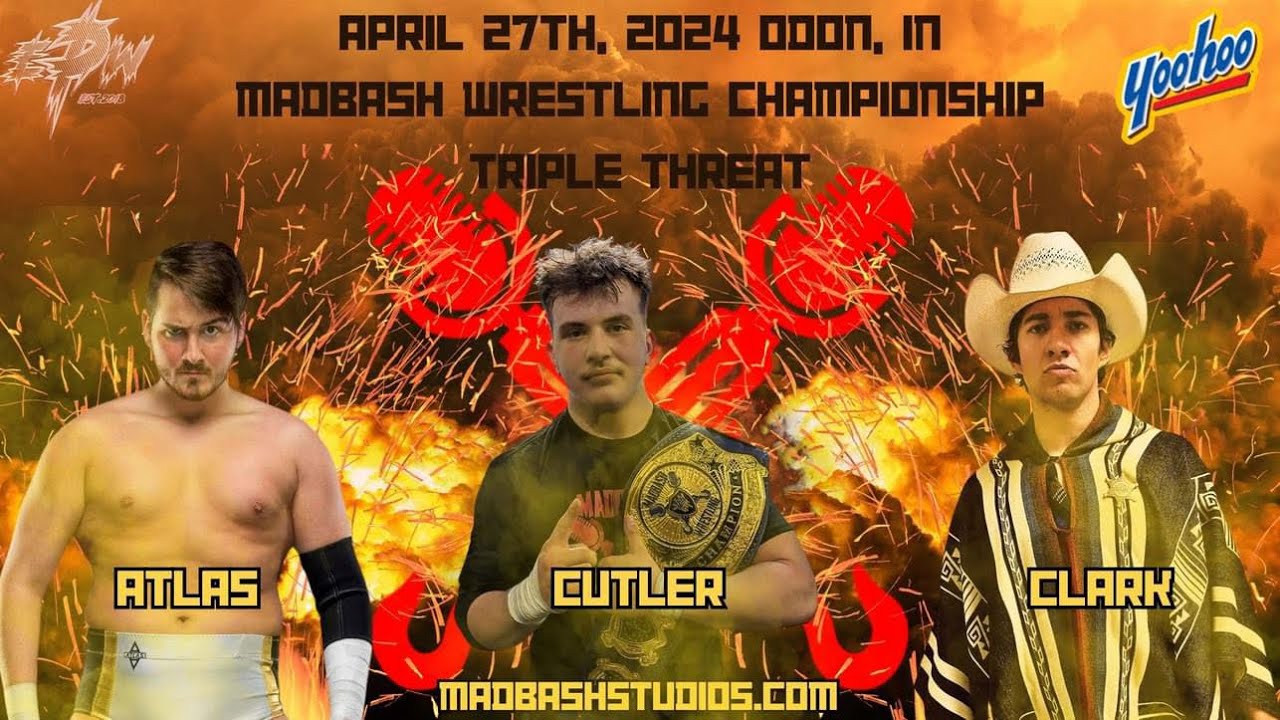 Chris Cutler vs Clayton Clark vs Aron Atlas for the Madbash Wrestling Championship - YouTube