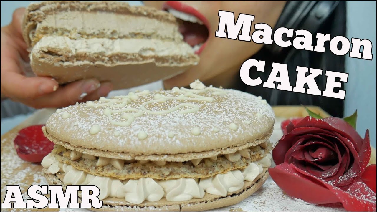 ASMR GIANT Macaron CAKE (EATING SOUNDS) NO TALKING | SAS-ASMR - YouTube