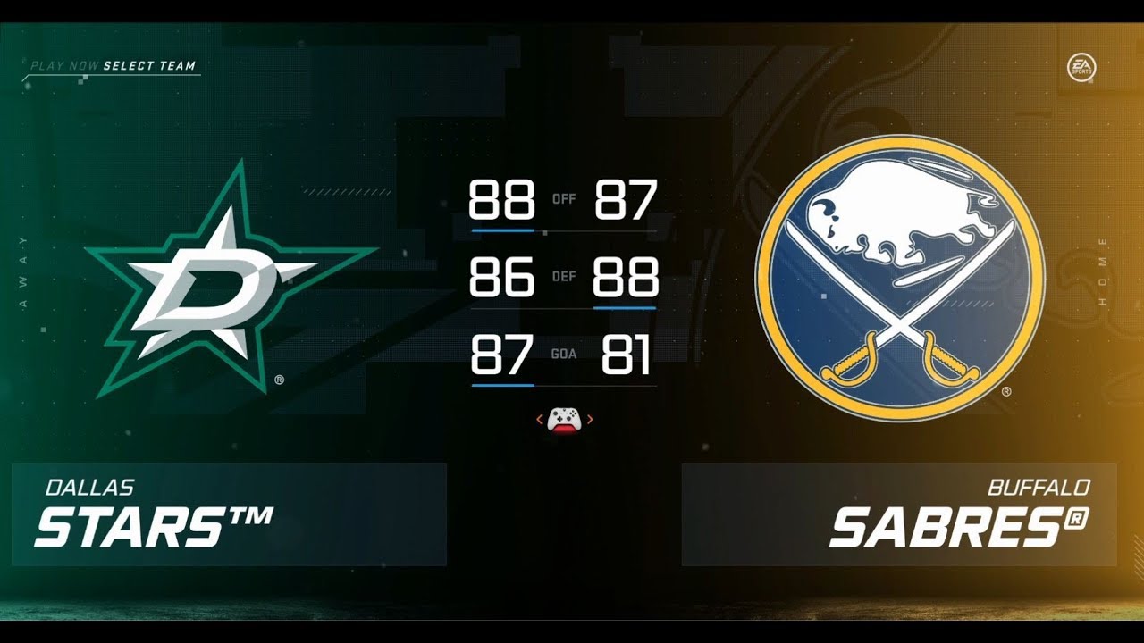 NHL 20 (Xbox One S) -- Dallas Stars vs Buffalo Sabres. - YouTube