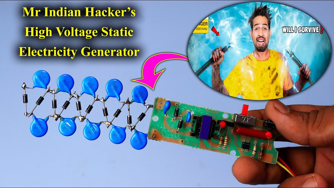 How To Make @MRINDIANHACKER's High Voltage Static Electricity Device - YouTube