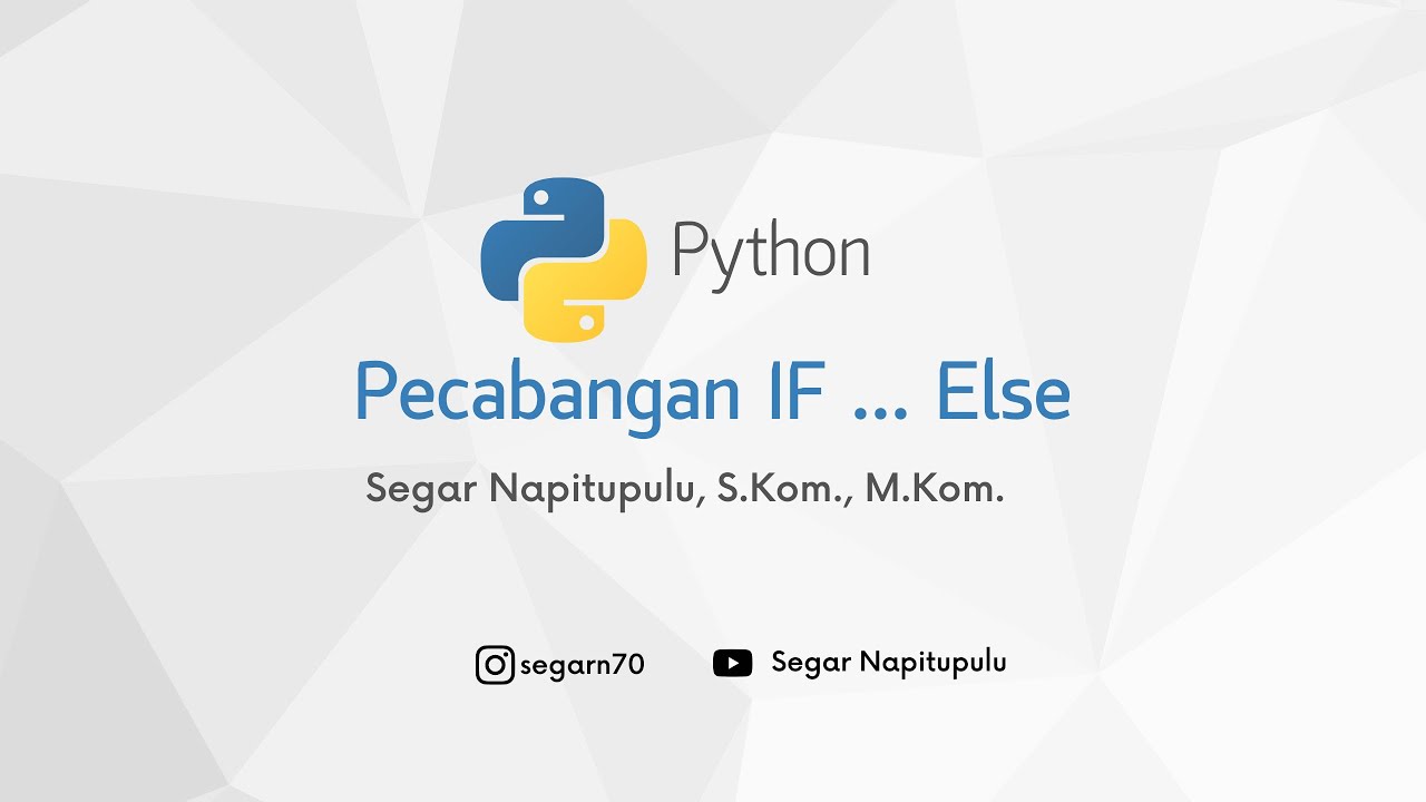 Pemrograman Komputer Python Percabangan Youtube 9046