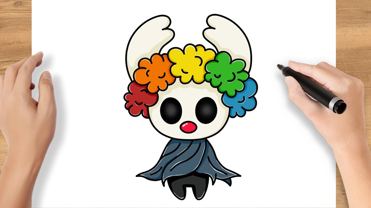 Cómo dibujar al payaso Hollow Knight fácil paso a paso | How to Draw ...