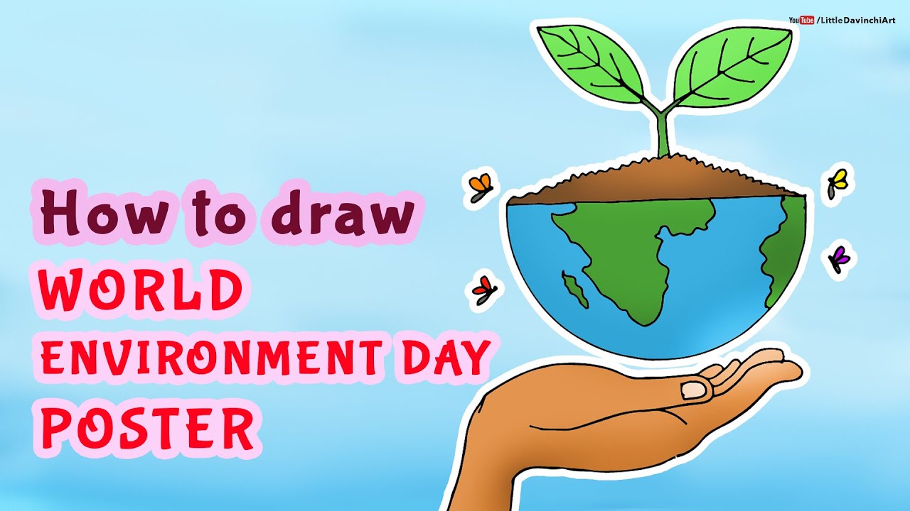 How To Draw World Environment Day Poster | Easy Drawing Tutorials for ...