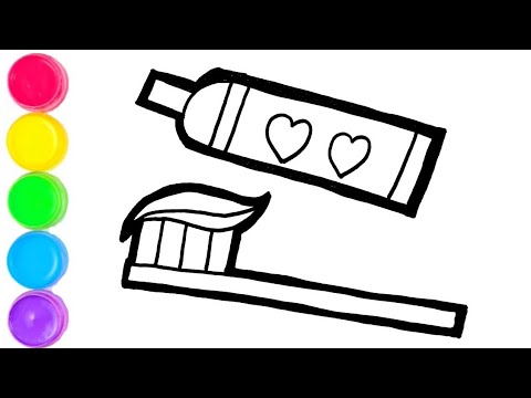 toothpaste drawing painting and coloring for kids, toddlers,draw ...