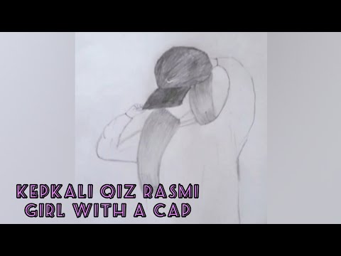 Kepkali qiz rasmini chizish/Drawing a girl with cap/キャップで女の子を描く