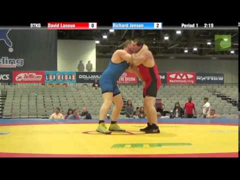 C Division 97KG - David Lanoue vs. Richard Jensen - YouTube