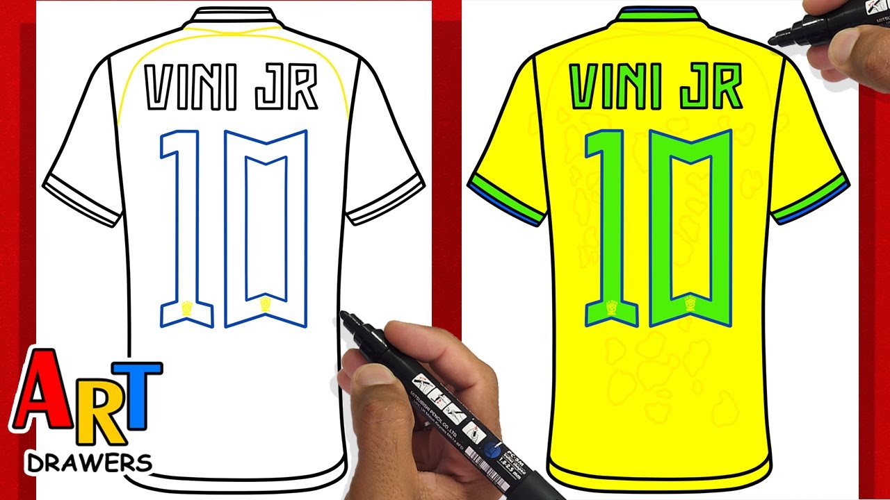 How to Draw VINÍCIUS JR BRAZIL Shirt 10 FIFA - YouTube