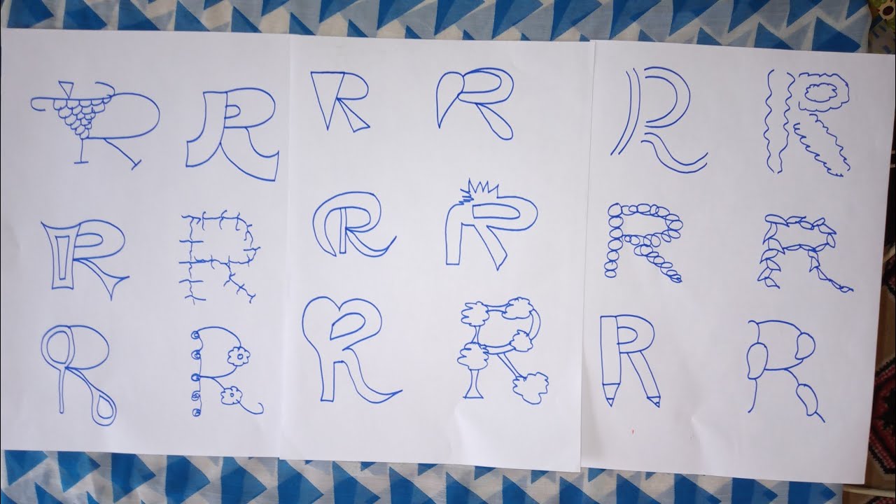How to write beautiful styles of alphabet R | calligraphy |writing ...
