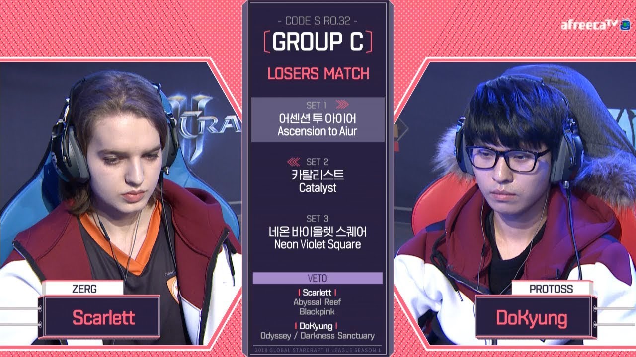 2018 GSL S1 CODE S 32강 C조 패자전 / 전체보기 / 김도경 vs Scarlett - YouTube