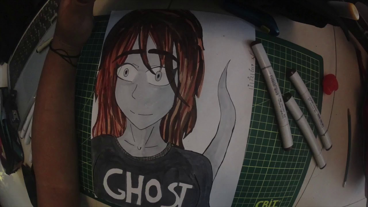 Ghost girl drawing - YouTube