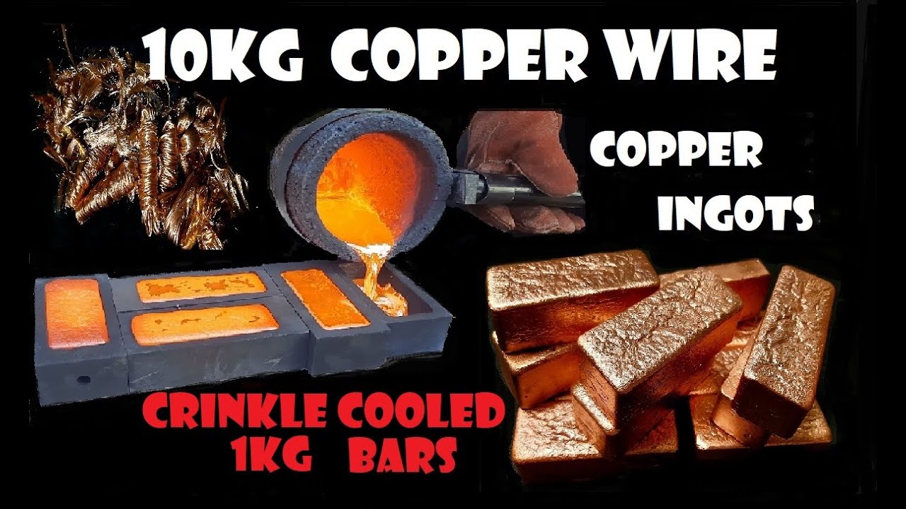 10kg copper wire melt into pure copper ingots - YouTube