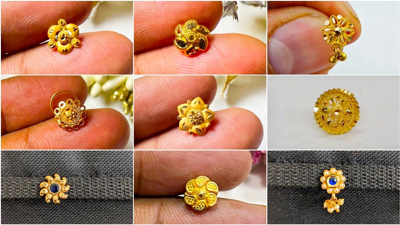 Latest Gold Nose Pin Designs With Price // New Nose Pin Designs 2024 ...