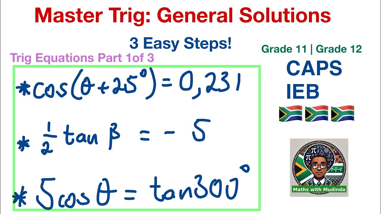 General Solutions 3 Easy Steps | Trig Equations Part 1 of 3 - YouTube