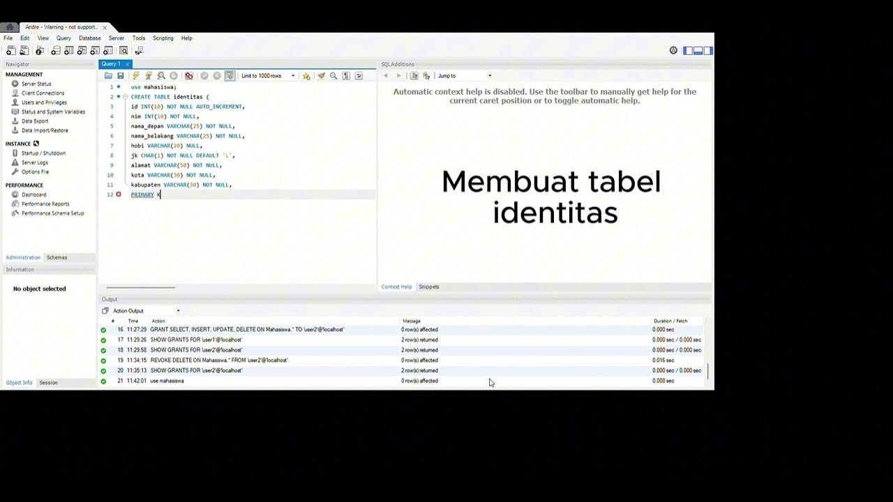 Tugas SQL Dasar DCL dan DDL - YouTube