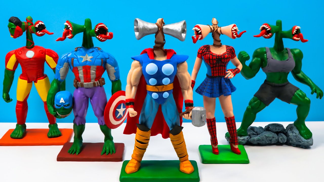 ALL SIREN HEAD with Clay - Thor Superheroes ⚡️ Trevor Henderson ...