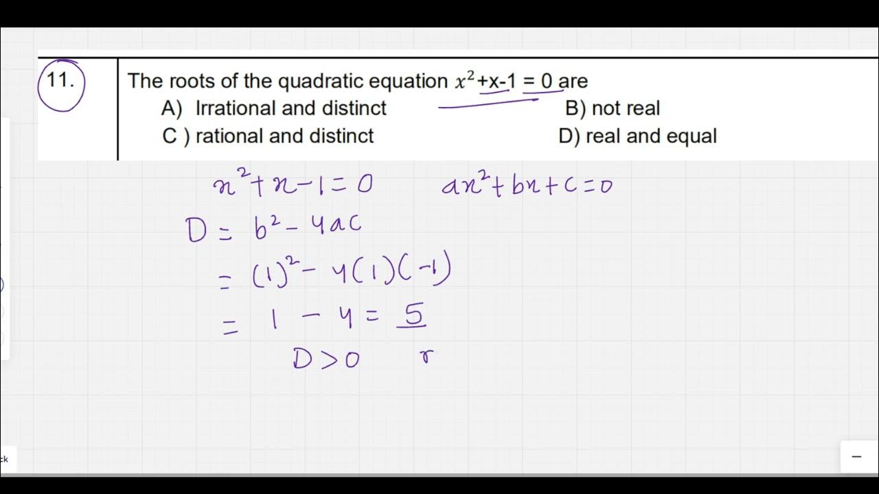 11-the-roots-of-the-quadratic-equation-2-x-1-0-are-class-10-maths