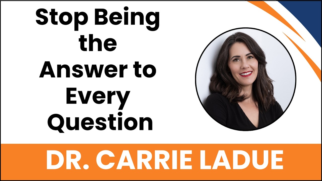How to Stop Being the Answer to Every Question - YouTube