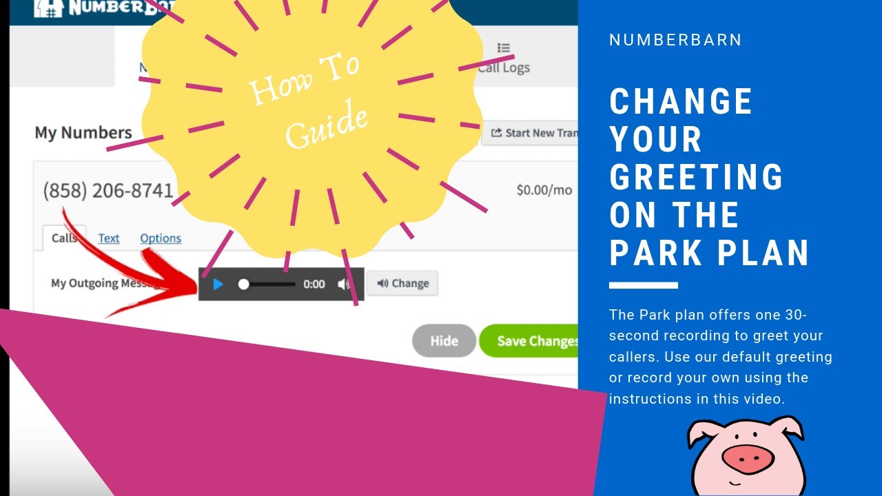 How to Update your Outgoing Message on the NumberBarn Park Plan - YouTube