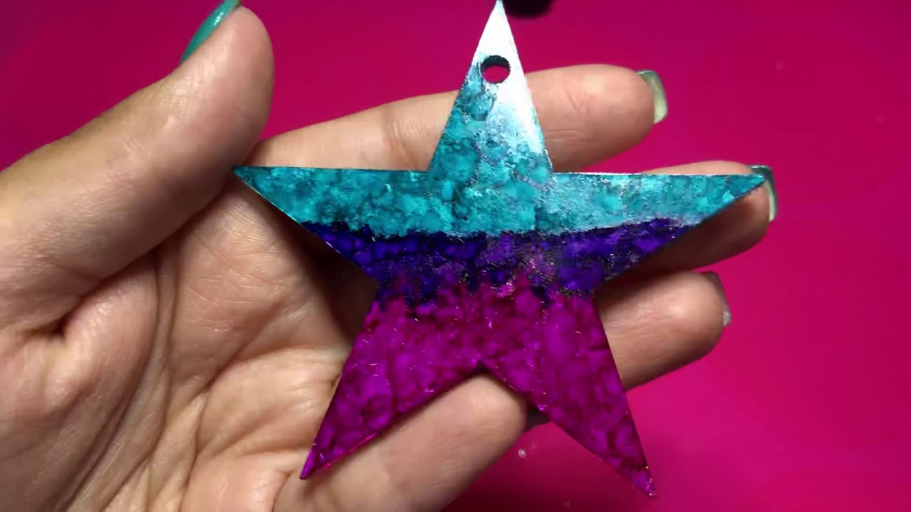 Alcohol Inking acrylic keychains - YouTube