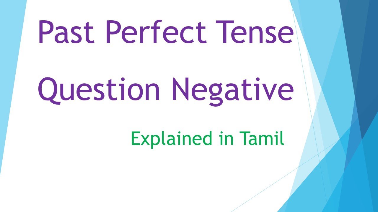 Past Perfect Tense Question Negative Form - YouTube