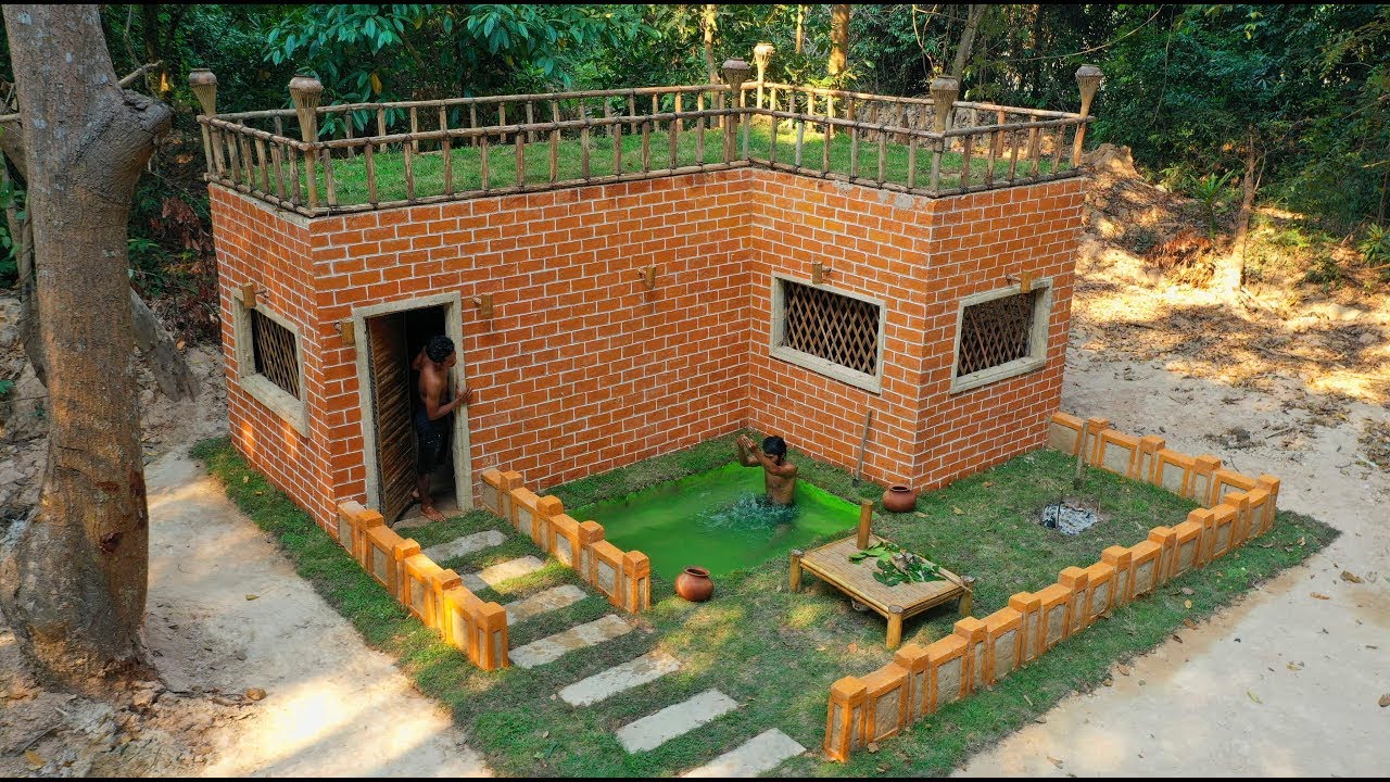 25Days Building Swimming Pool with Decoration Underground Living Room ...