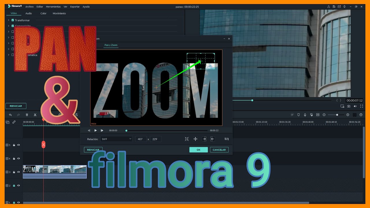 Como hacer Efecto Pan y Zoom con Filmora 9, muevete a través de tus ...